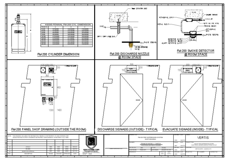 Fm-200 Cylinder Dimension Fm-200 Discharge Nozzle at Room Space Fm-200 ...