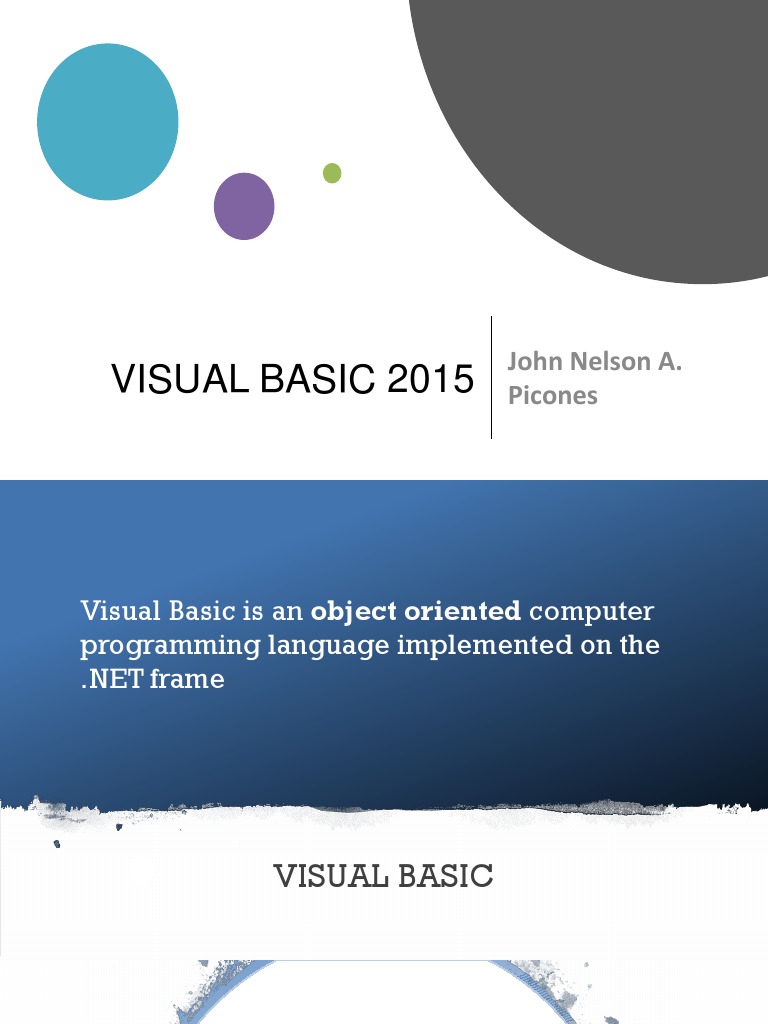 Visual Basic 2015: John Nelson A. Picones | Download Free PDF | Visual ...