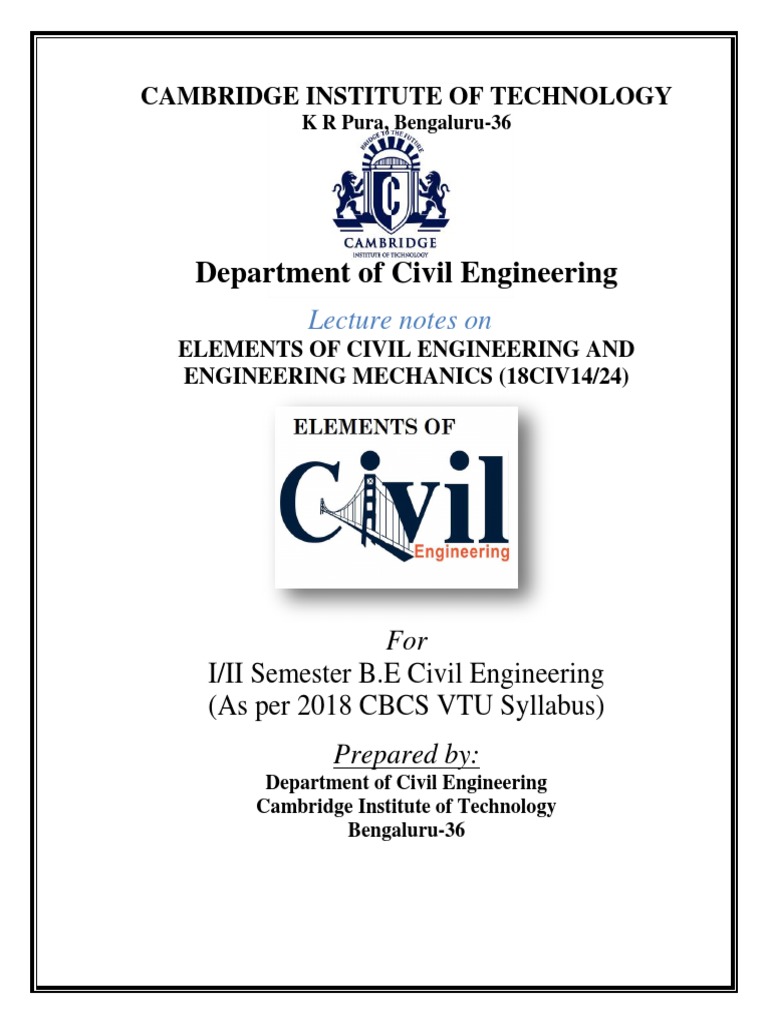Department of Civil Engineering: Lecture Notes On | PDF | Inertia | Force