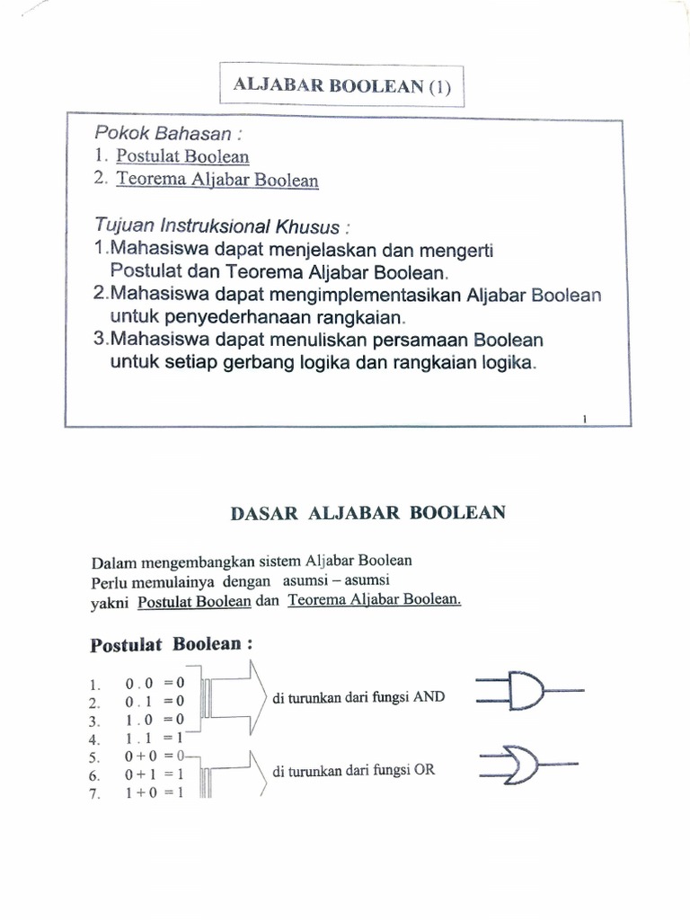 DSD - Aljabar Boolean | PDF