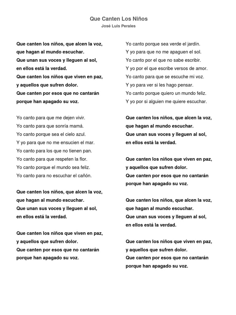 Que Canten Los Niños | PDF