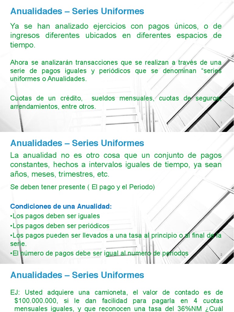 Series Uniformes Vencidas | PDF | Bancario | Economias
