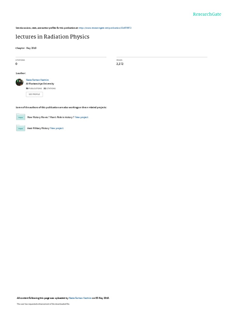 Radiation Physics Lecture Notes 2018 Pdf Radioactive Decay Neutron