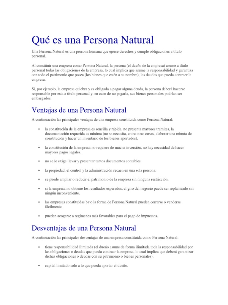 Qué Es Una Persona Natural | PDF | Ley de fideicomiso | Fondo de inversión