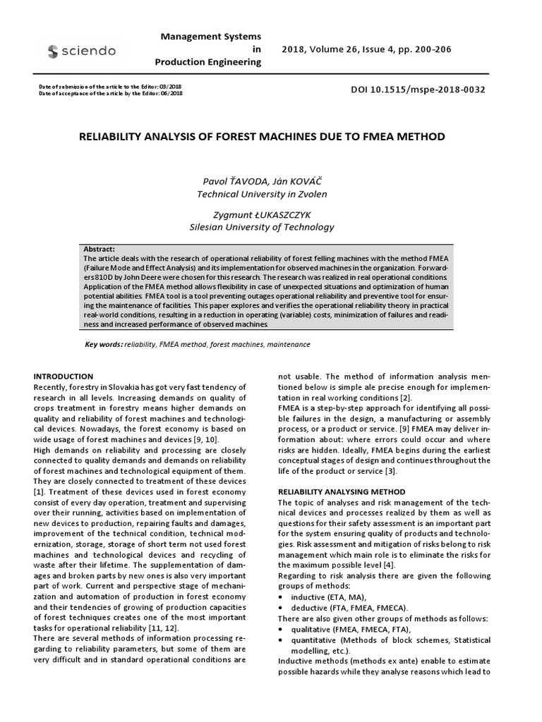 (24505781 - Management Systems in Production Engineering) Reliability ...