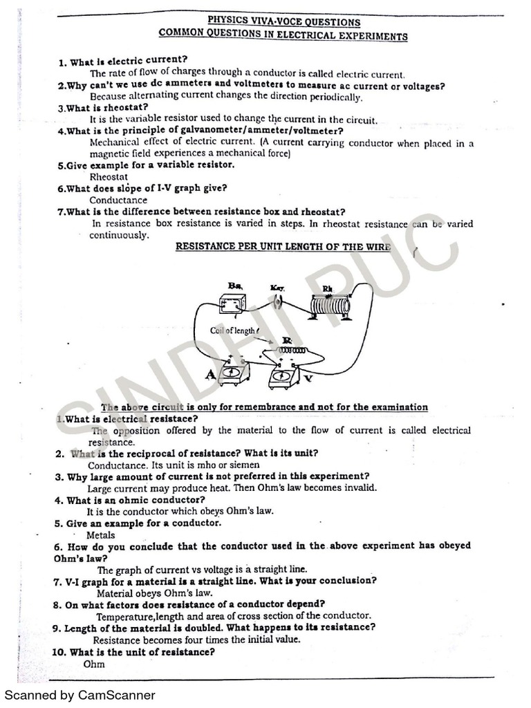 2 Pu Viva Questions Physics | PDF