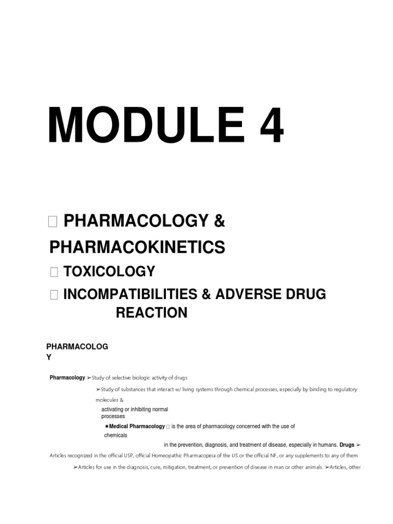 4phle Reviewer Module 4 Pharmacology Pharmacokinetics 4 | PDF ...