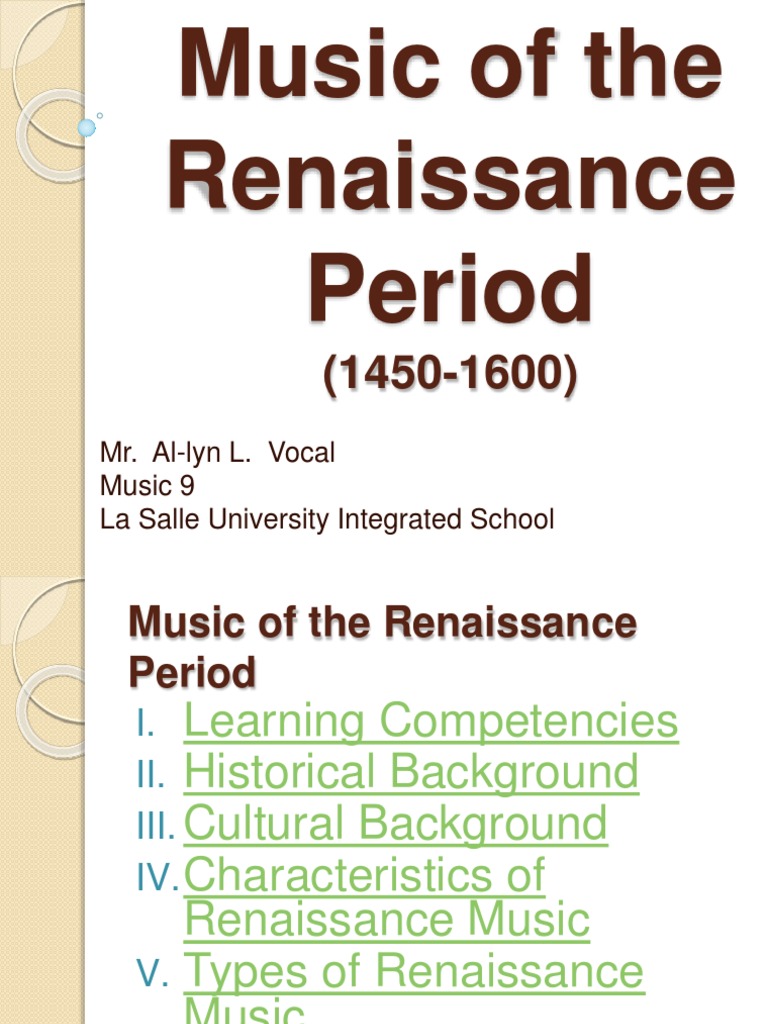 An Exploration of Renaissance Music: Historical Developments, Cultural ...