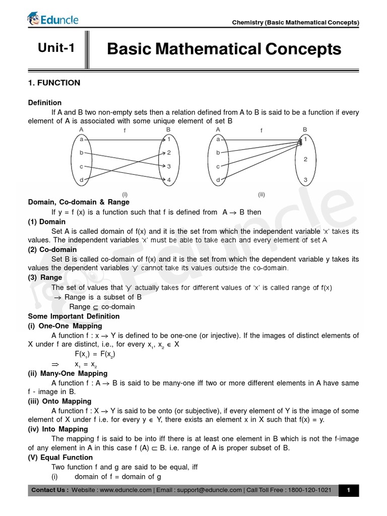 Basic Mathematical Concepts | PDF | Maxima And Minima | Ordinary ...
