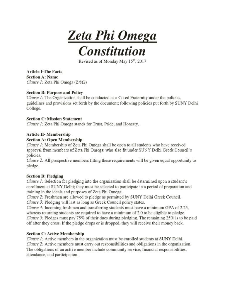 Constitution and Bi-Laws of ZPO Revised | PDF | Board Of Directors ...