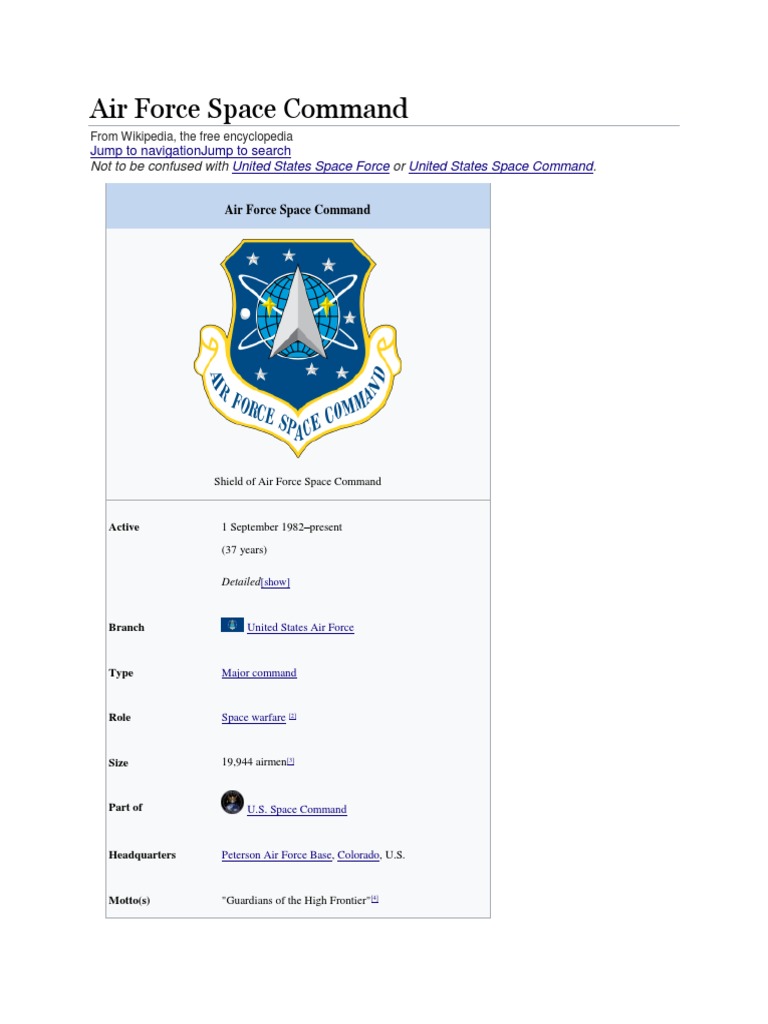 AFSPC Space Command | PDF | Military | Military Science