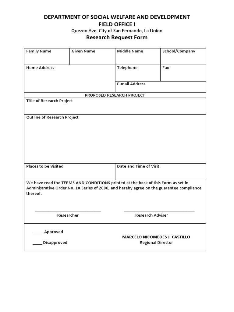 Research Request Guidelines for DSWD | PDF | Government | Science