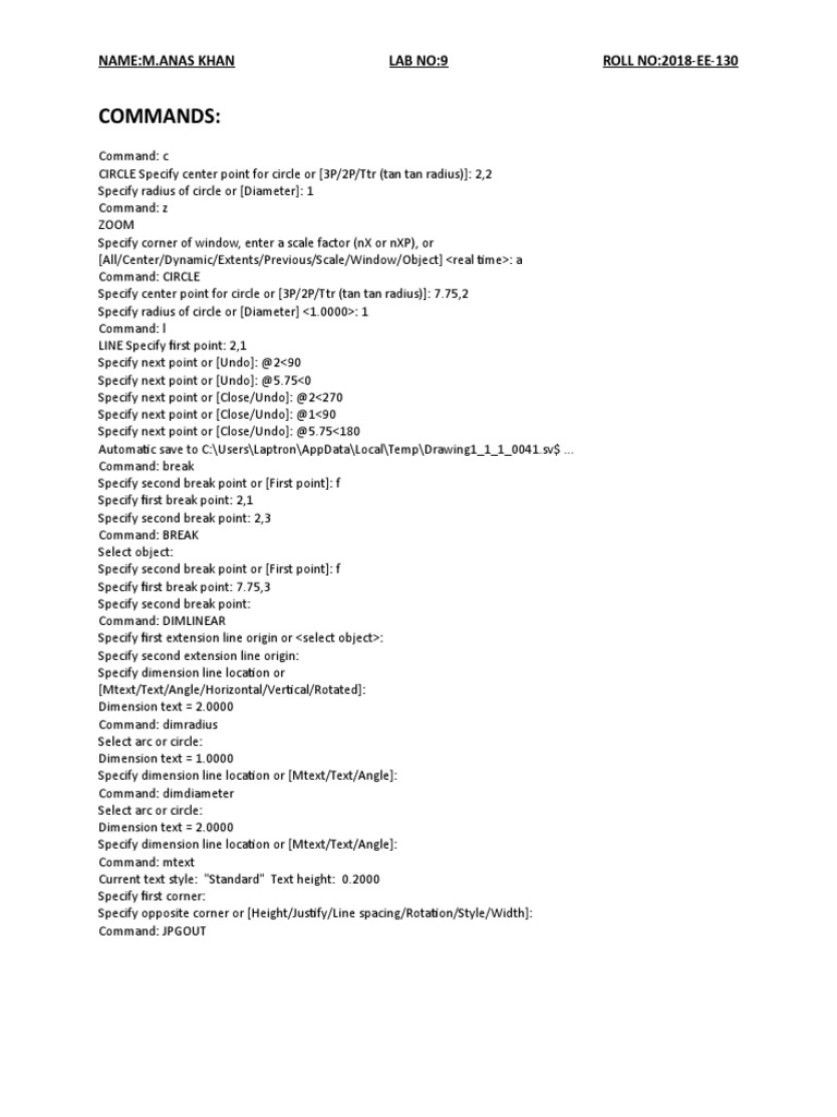 Commands | PDF | Circle | Angle