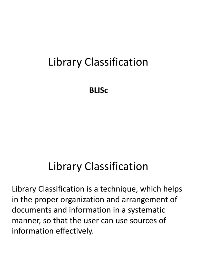 Library Classification | PDF | Libraries | Books Library Classification | PDF | Libraries | Books