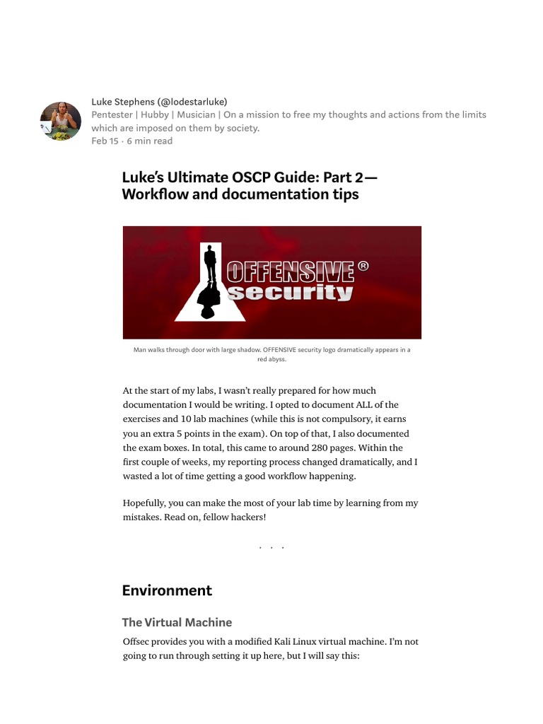 Luke's Ultimate OSCP Guide Part PDF | PDF | Virtual Machine | Areas Of Computer Science