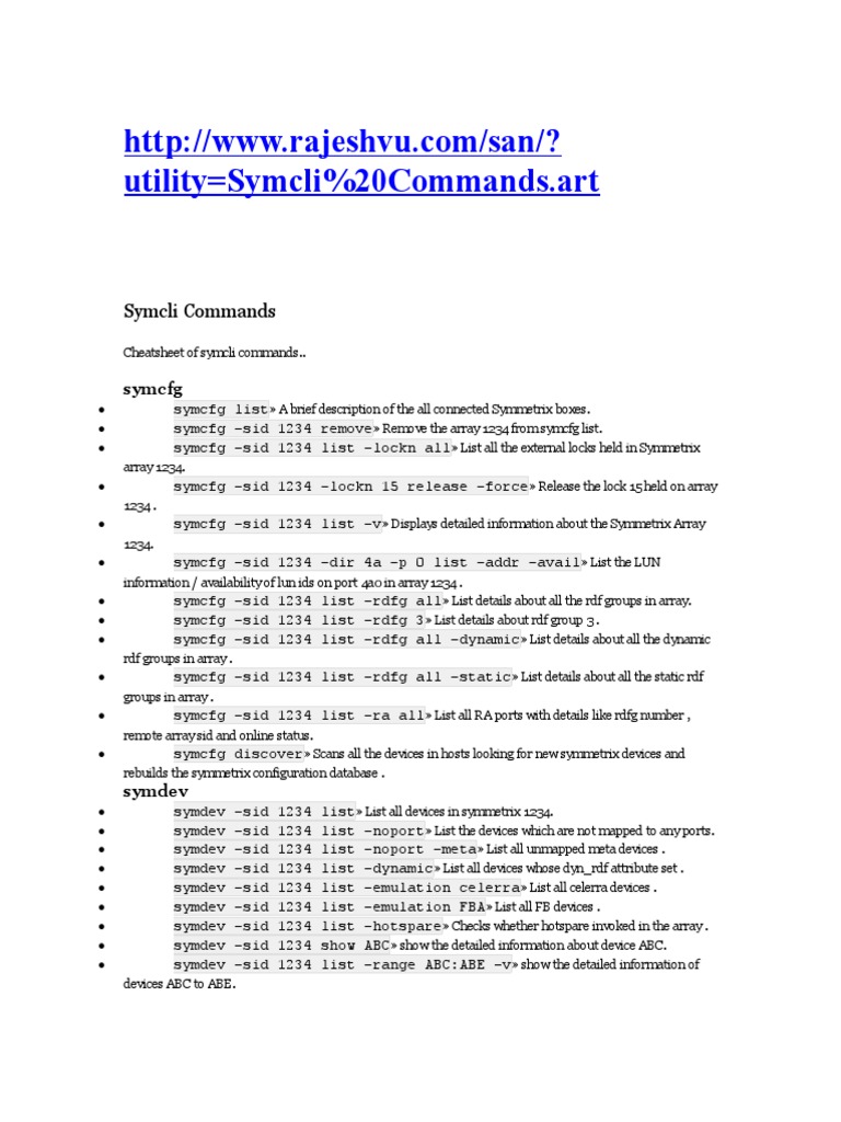 Symcli Commands Pdf Computer Architecture Areas Of Computer Science