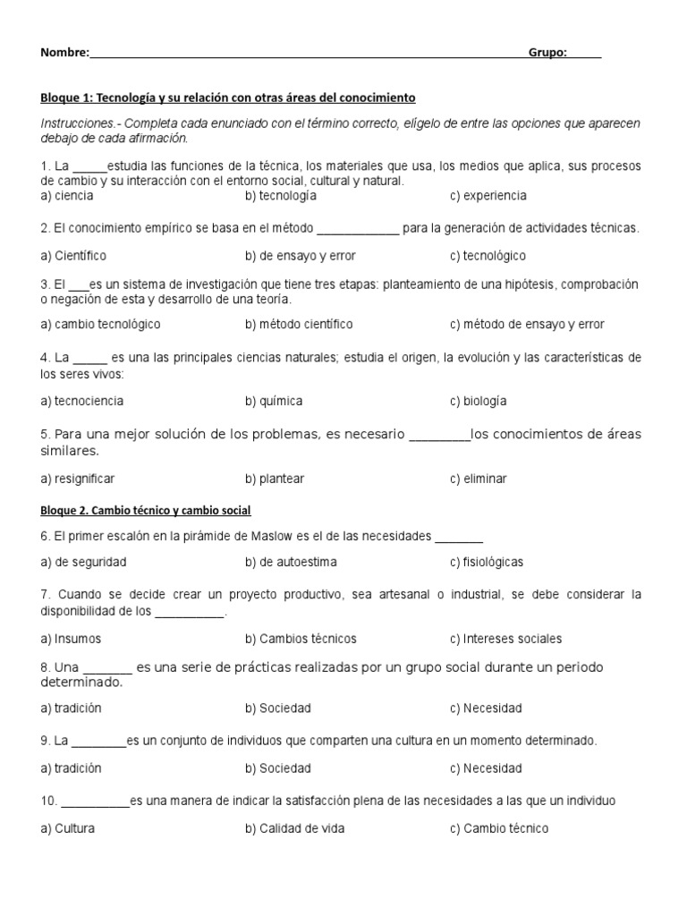 Examen Global de Segundo Grado Tecnologia (Informatica) | PDF ...