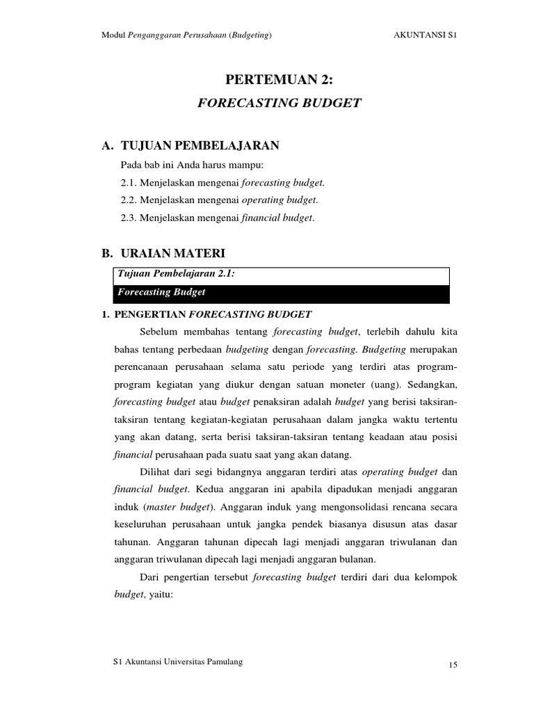 Forcasting Budget | PDF | Komputer