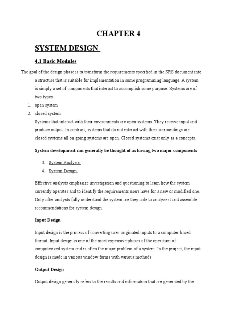SYSTEM DESIGN (Basic Modules) | PDF | Systems Design | System