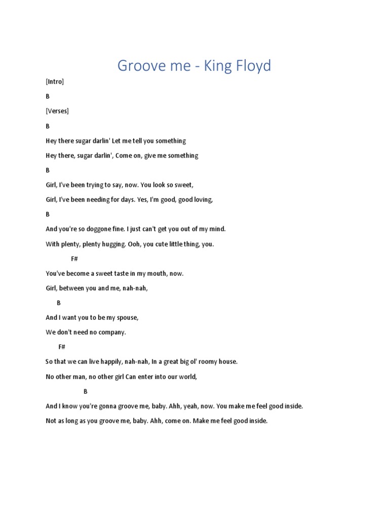 Groove Me - King Floyd | PDF