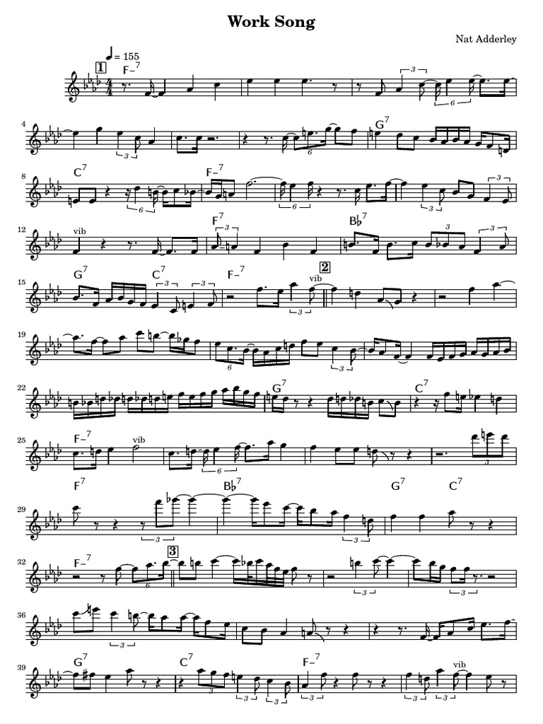 Work Song Nat Adderley 155 Pdf