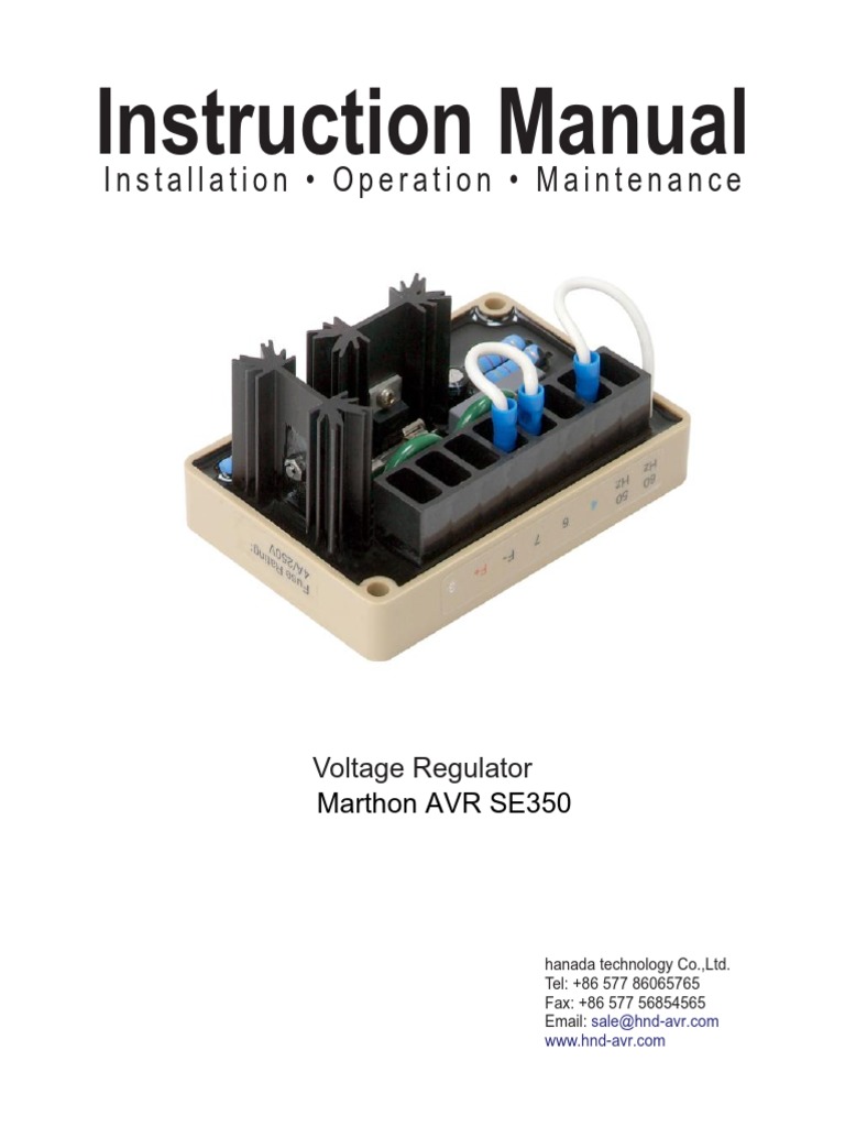 Instruction Manual: Installation - Operation - Maintenance | PDF | Electric Generator | Physical ...