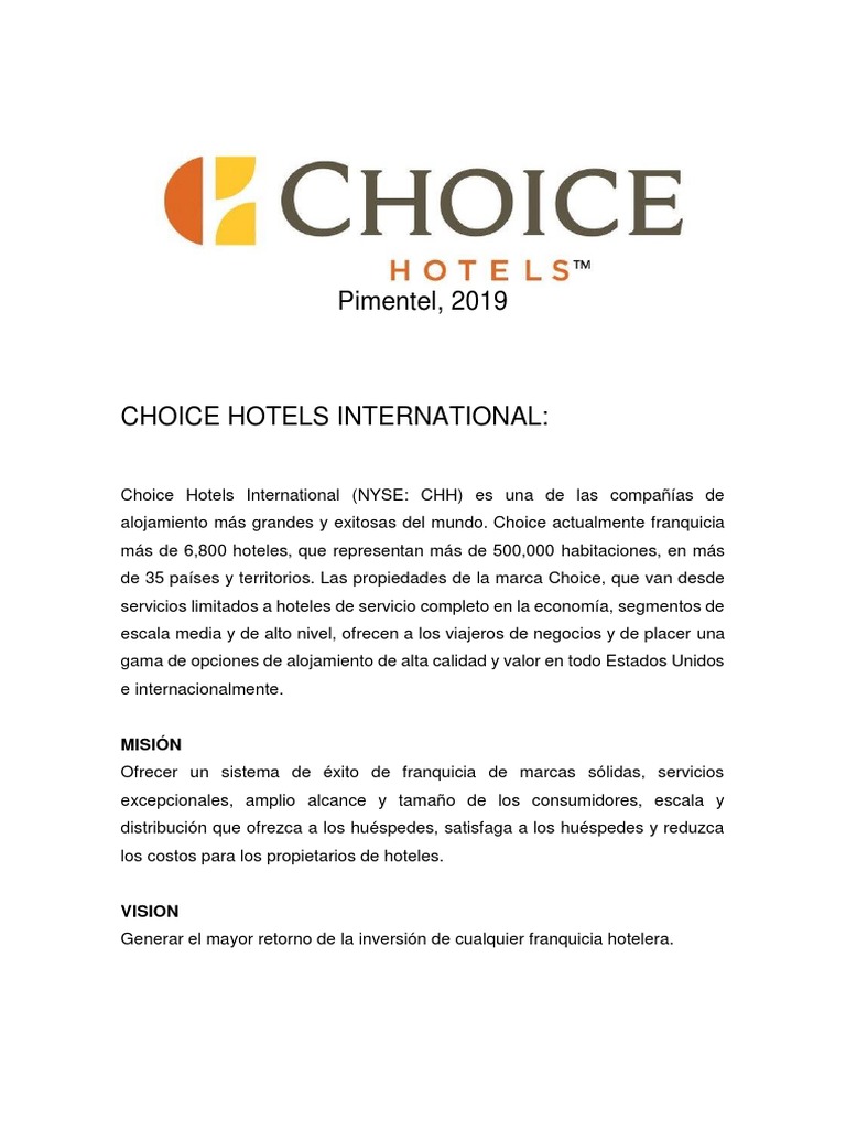 Comparación Misión y Visión | PDF | Hotel | Hotel y alojamiento