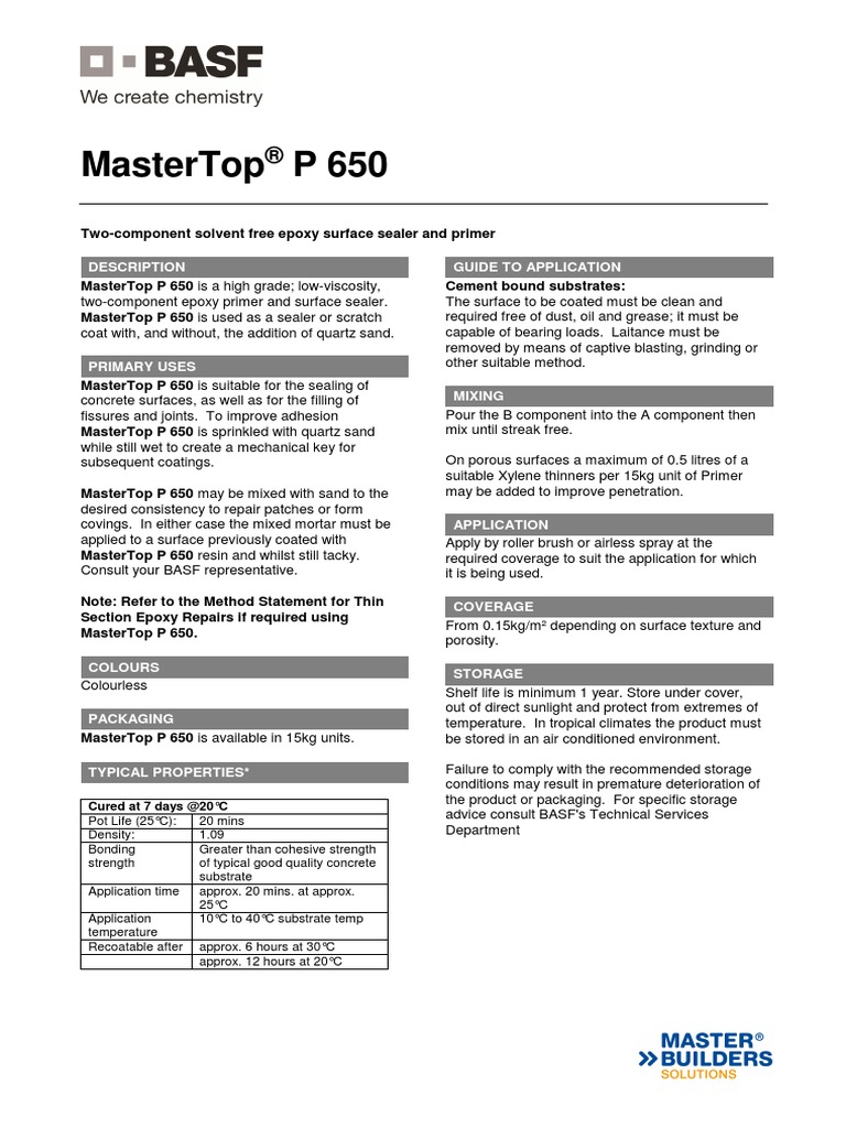 Master Basf | PDF | Epoxy | Building Engineering