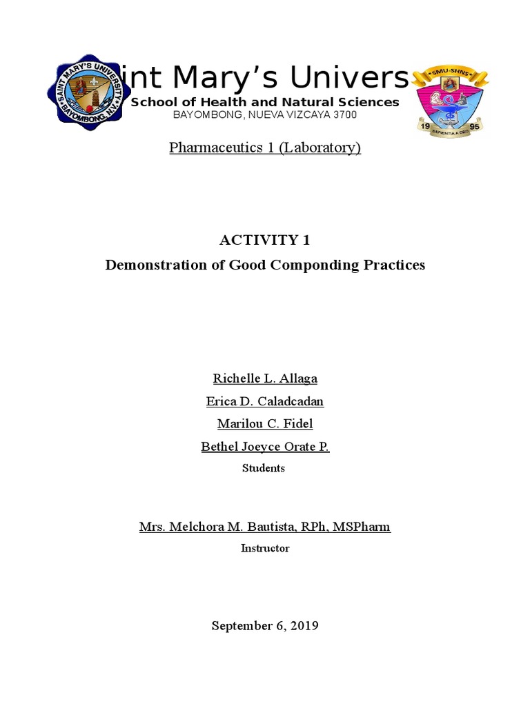 Standard Operating Procedures for Pharmaceutical Compounding: A ...