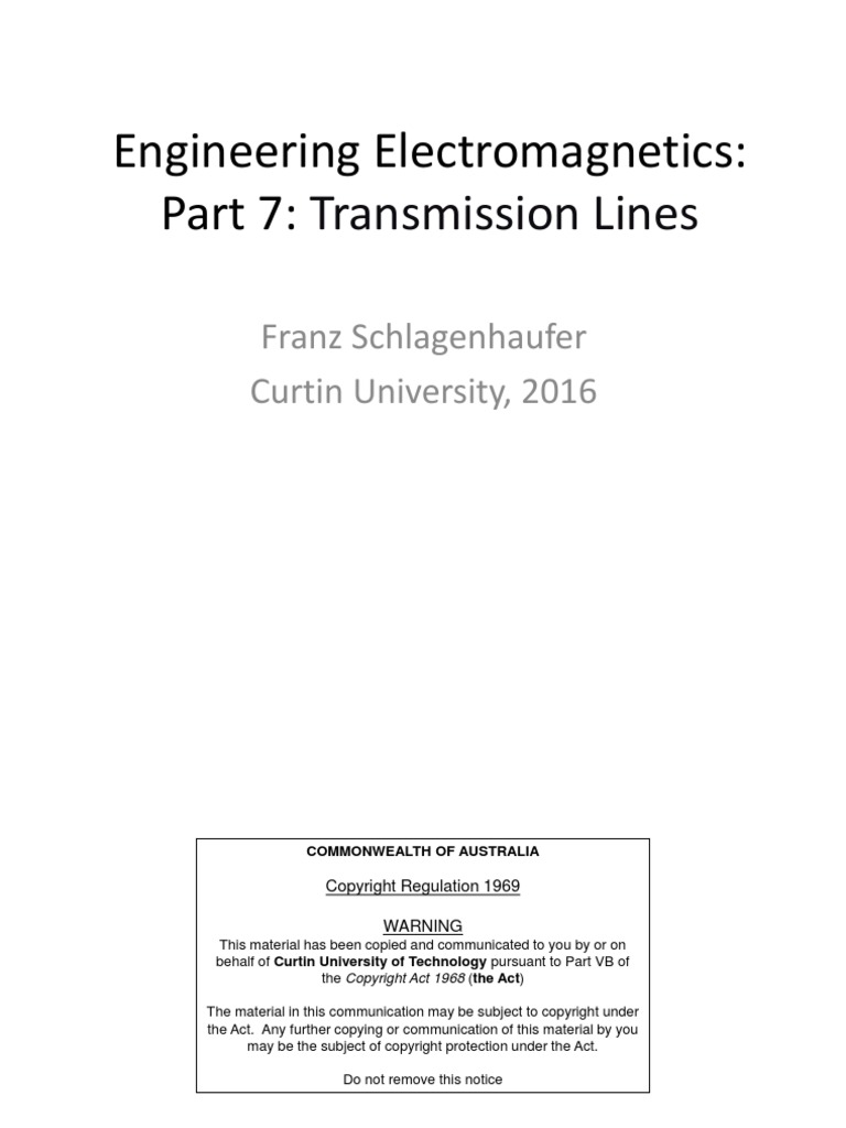 Engineering Electromagnetics:: Transmission Lines | Download Free PDF ...