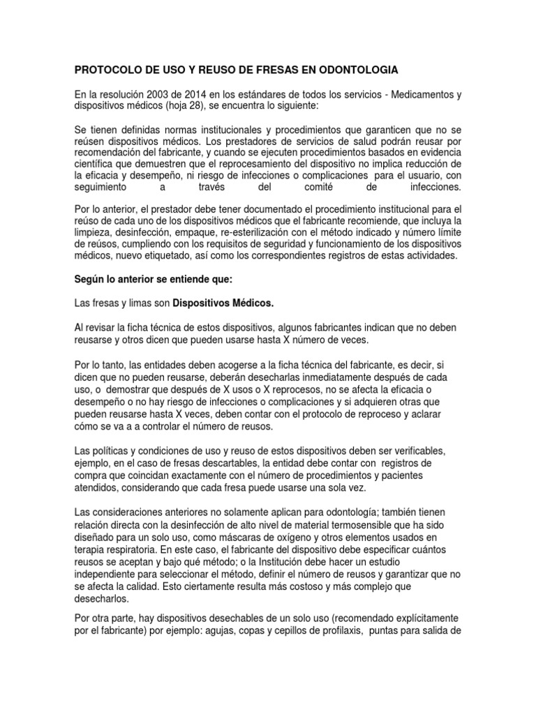 Uso y Reuso | PDF | Esterilización (Microbiología) | Desinfectante