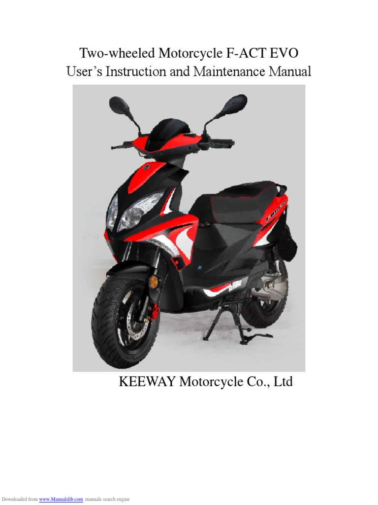 Keeway F-ACT EVO Maintenance Manual | PDF | Ignition System | Carburetor