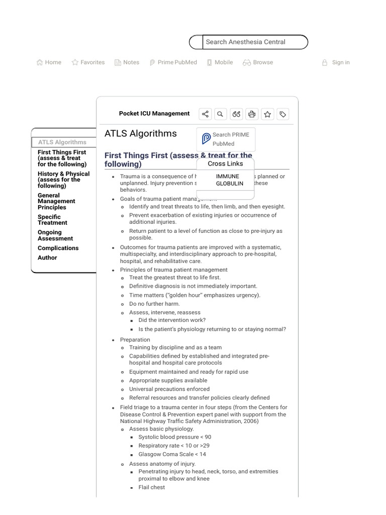 ATLS Algorithms: First Things First (Assess & Treat For The Following ...