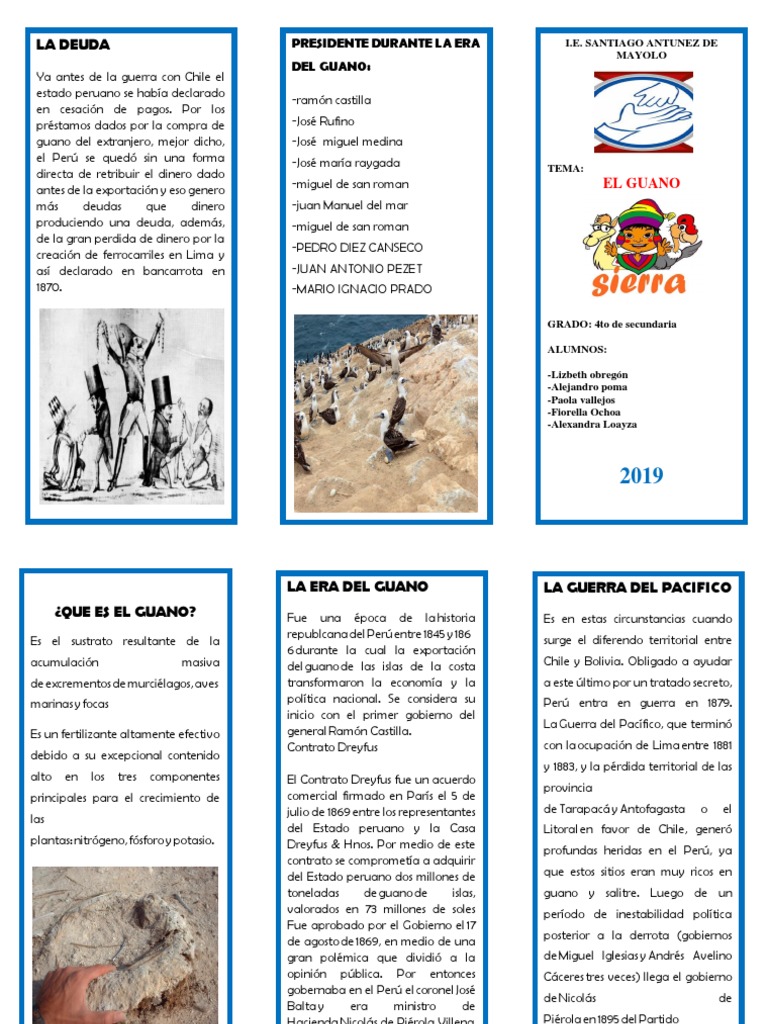 Triptico El Guano | PDF | América del Sur | Perú