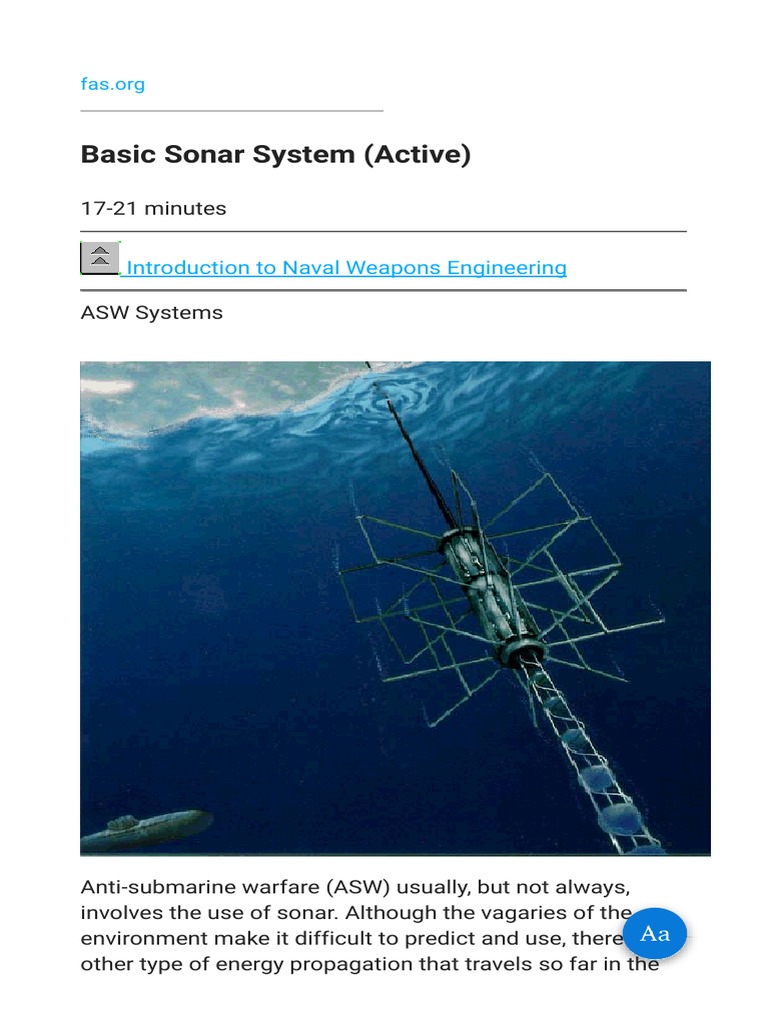 Basic Sonar System (Active) PDF | PDF | Sonar | Radar