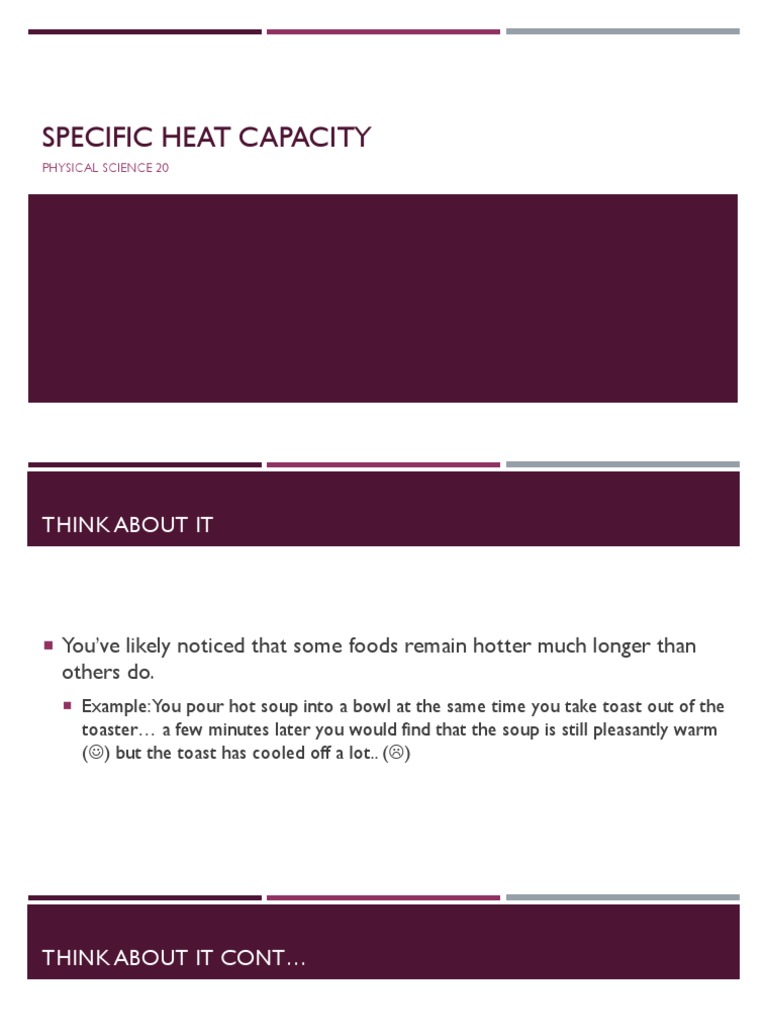 Specific Heat Capacity | PDF | Heat Capacity | Heat