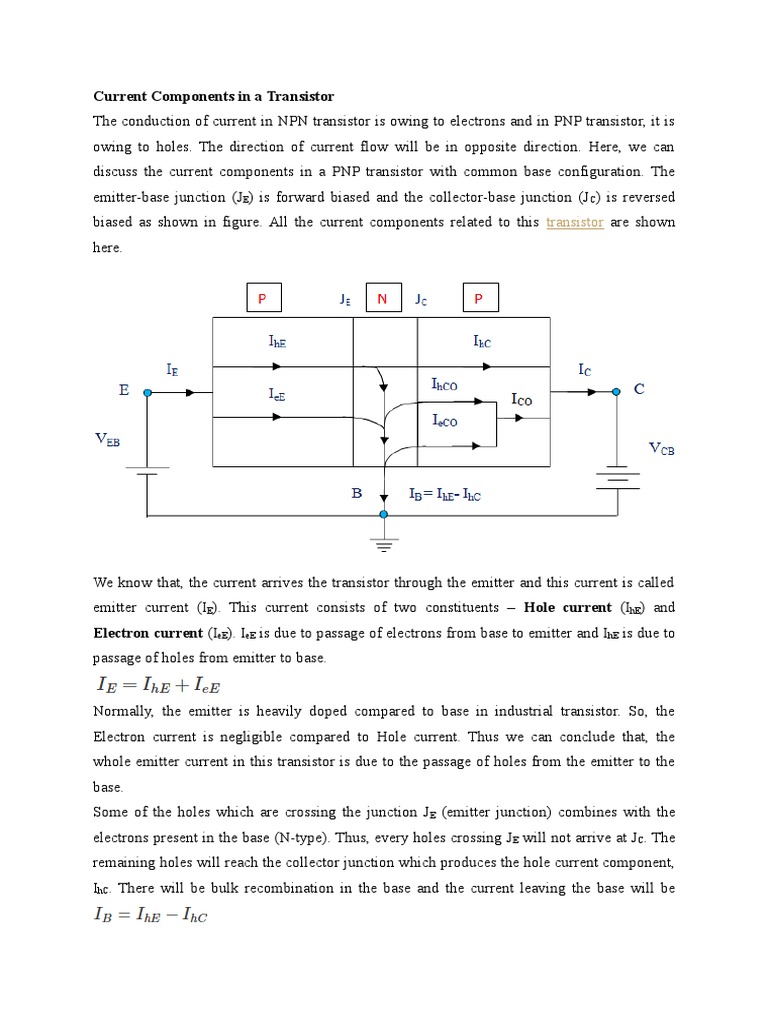 Transistor Current Components - 1 | PDF | Bipolar Junction Transistor ...