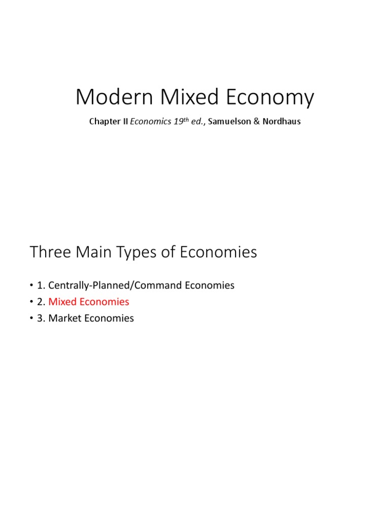 Chapter 2 - Modern Mixed Economy (Lecture Slides) | PDF | Market ...