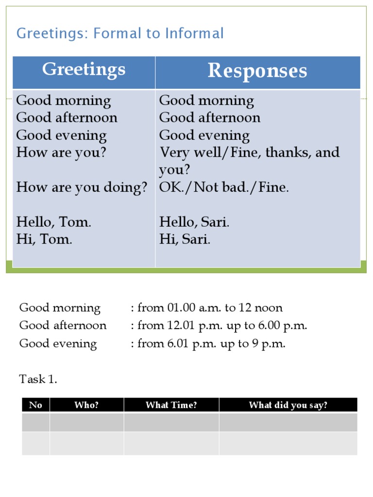 Greeting and Parting | PDF