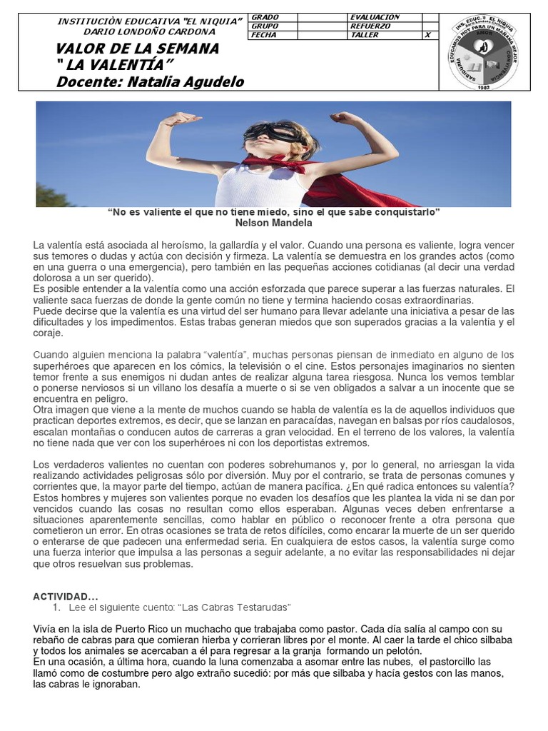 Valor de La Valentia | PDF | Valor | Temor