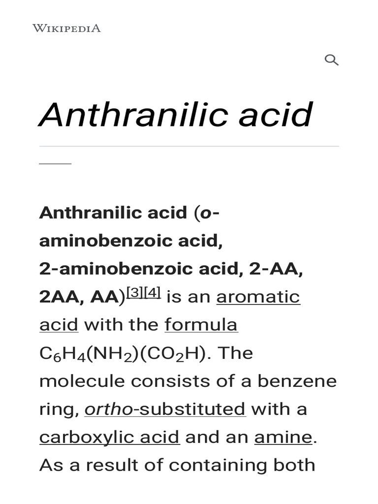 Anthranilic Acid PDF | PDF | Physical Sciences | Chemical Substances