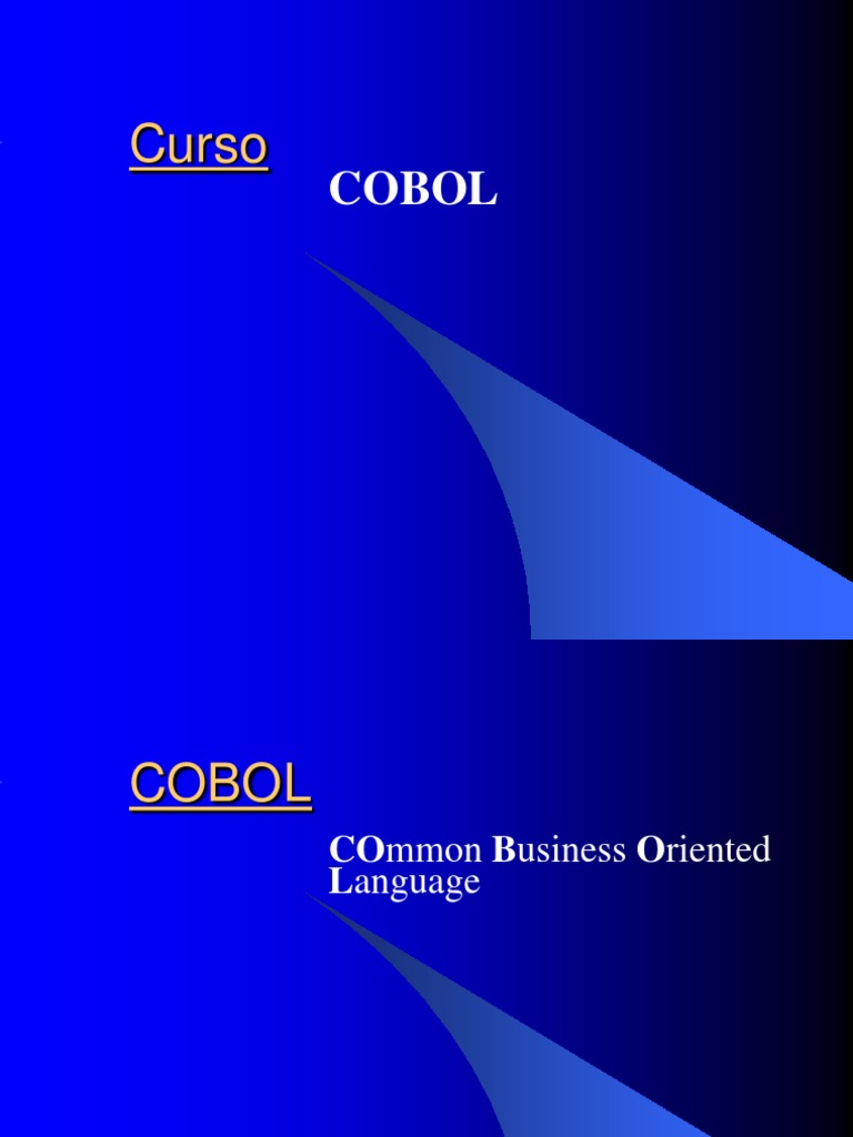 Curso Cobol | PDF | Lenguaje de programación | Programa de computadora