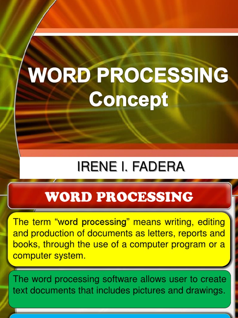 Word Processing Concept | PDF | Microsoft Word | Software