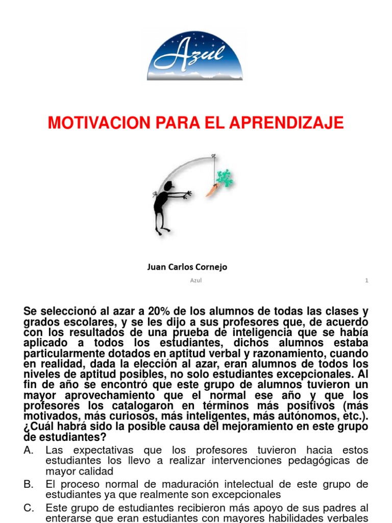 Motivación en el Aprendizaje Secundario | PDF | Teoria de la mente ...