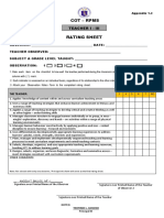 Cot - Rpms Observation Notes Form: Directions For The Observer | PDF ...