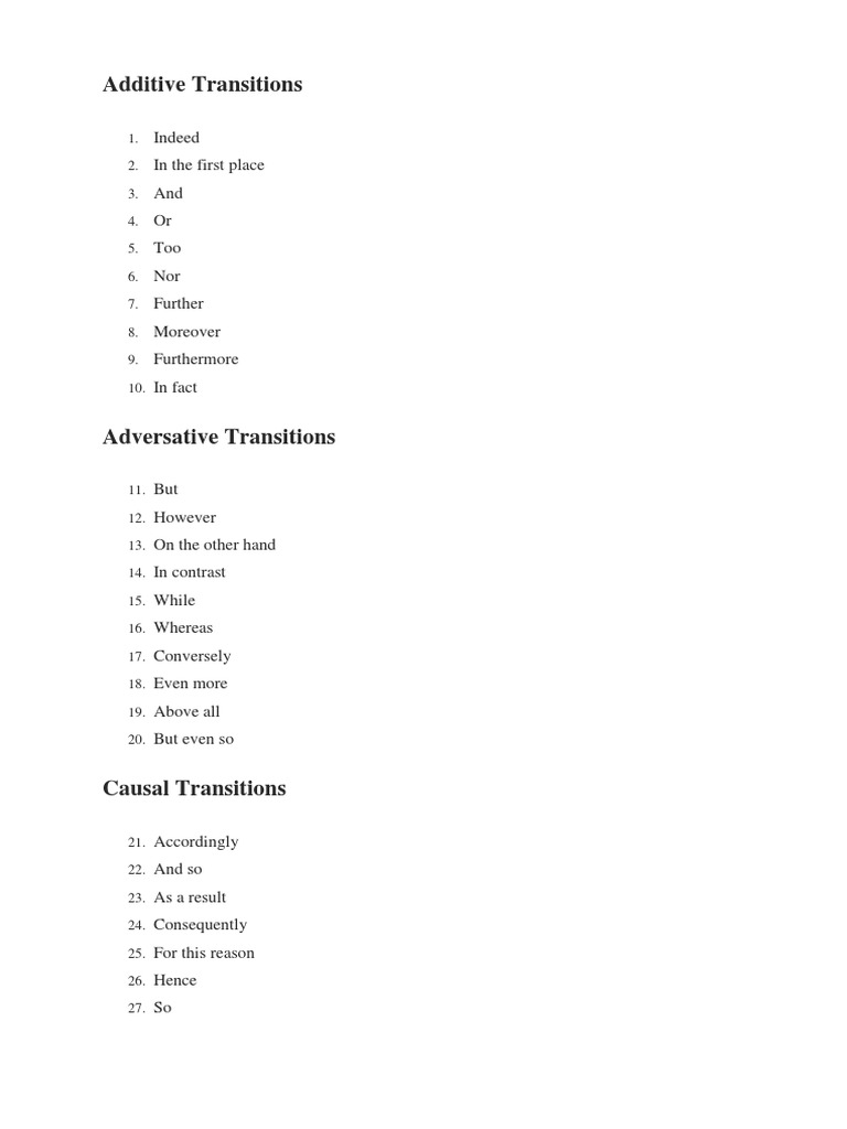 Additive Transitions | PDF