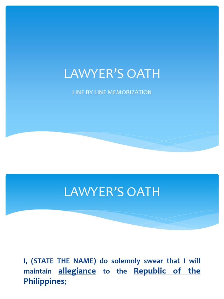 Lawyer'S Oath: Line by Line Memorization | PDF
