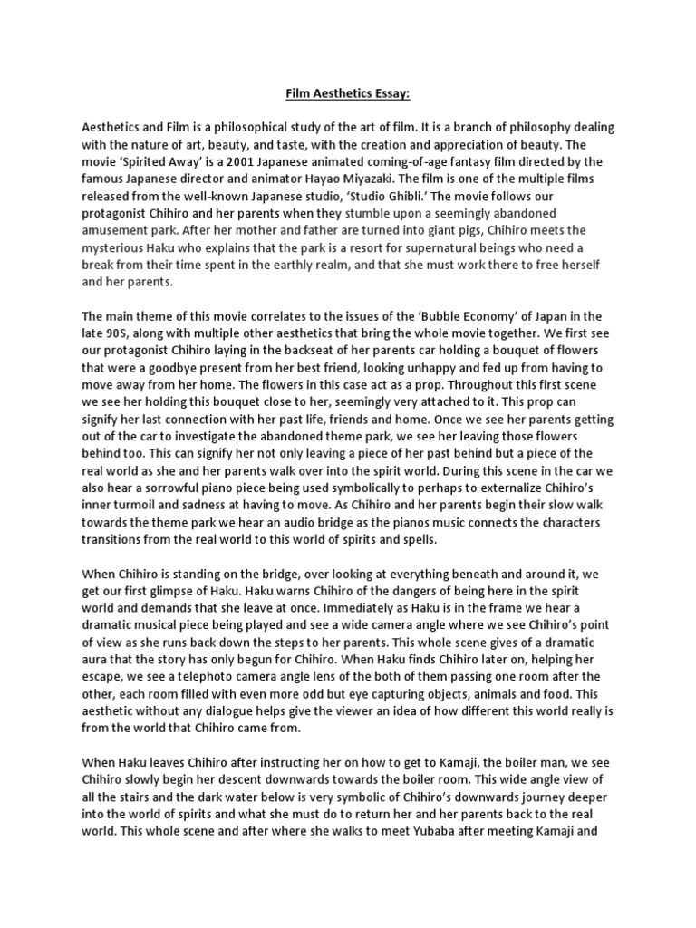 Film Aesthetics Essay | PDF