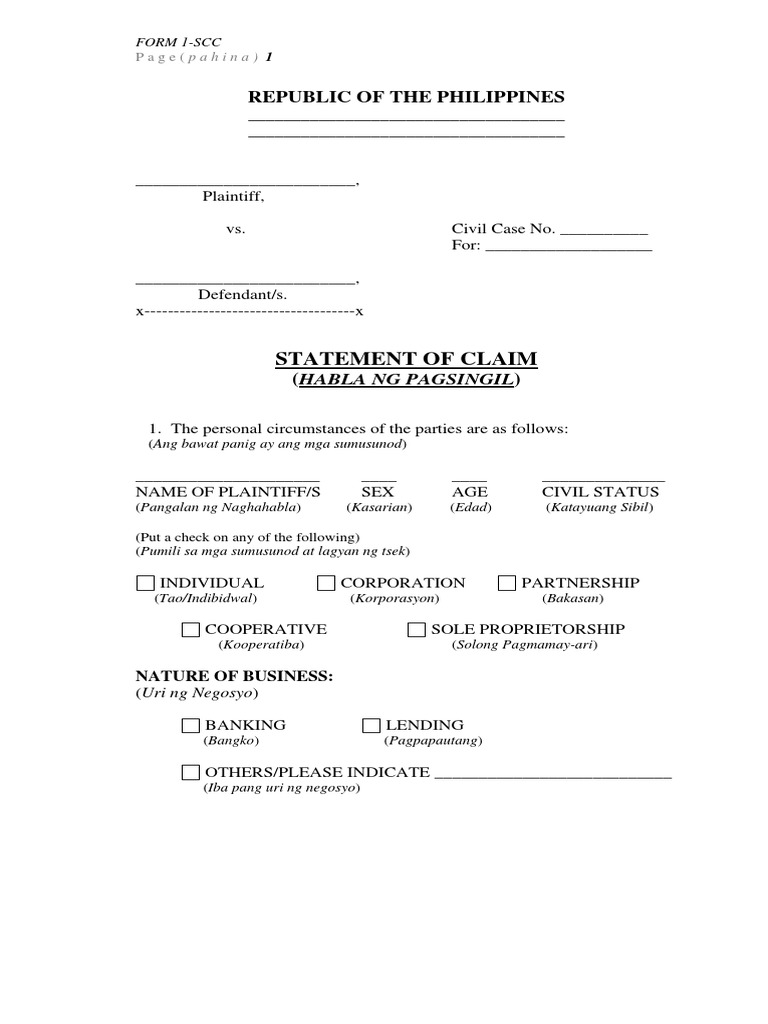 Statement of Claims 555 | PDF | Common Law | Government Information