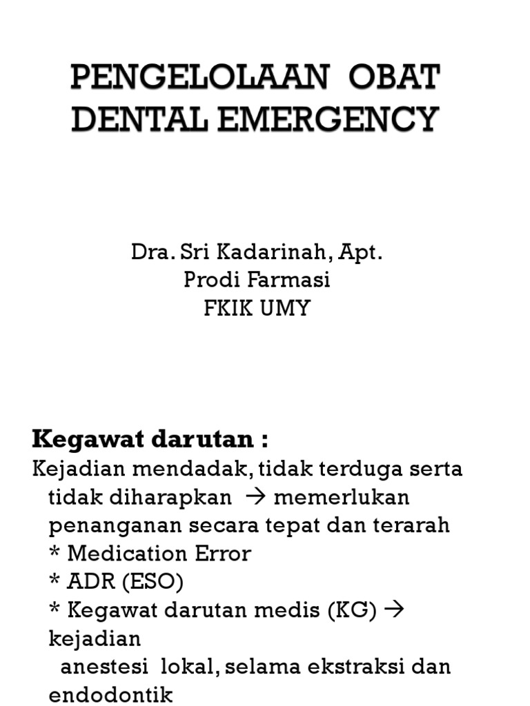 Pengelolaan Obat Emergency | PDF